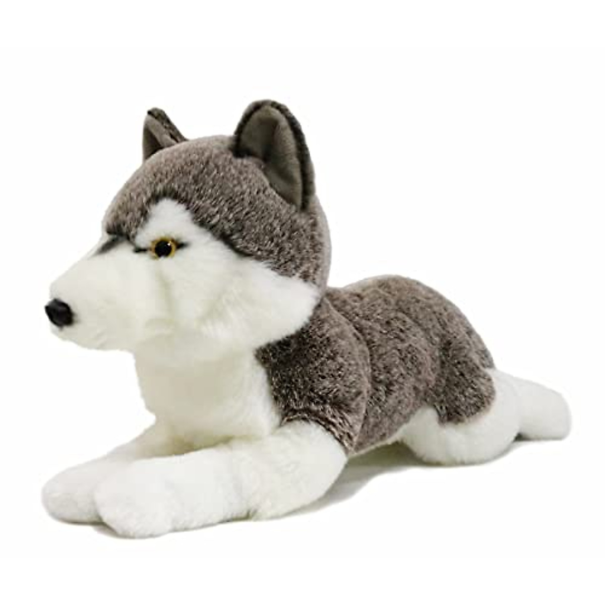 Ice King Bear Lifelike Siberian Wolf Stuffed Animal - Plush Toy - 14 Inches Length (Original)