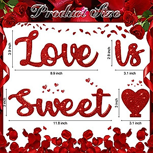 Valentines Table Decor Love is Sweet Wooden Letters with Heart Wood Sign for Valentines Day Table Centerpiece Valentines Day Party Wedding Shower Bridal Photo Props Dessert