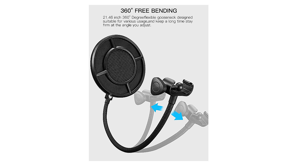 Professional Metal Mic Pop Filter for Blue Yeti - ARISEN Dual Layer Mesh
