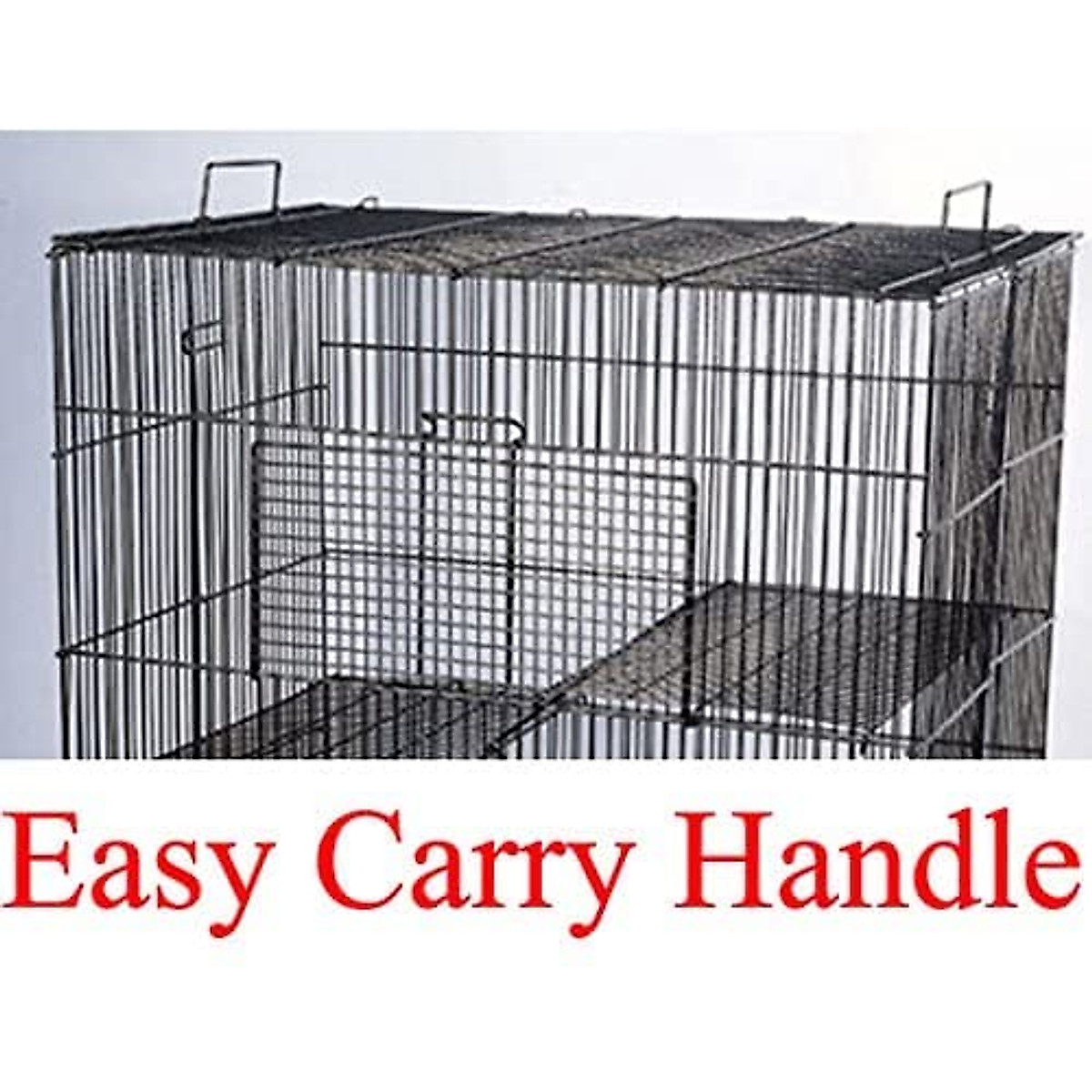 3 Levels Easy Foldable Chew-Proof Metal Small Animal Travel Carrier Cage Ferret Chinchilla Hamster Suger Glider Gerbil Rats Mouse Mice Guinea Pig Rodent Degu Dagus, Tight 3/8-Inch Bar Spacing