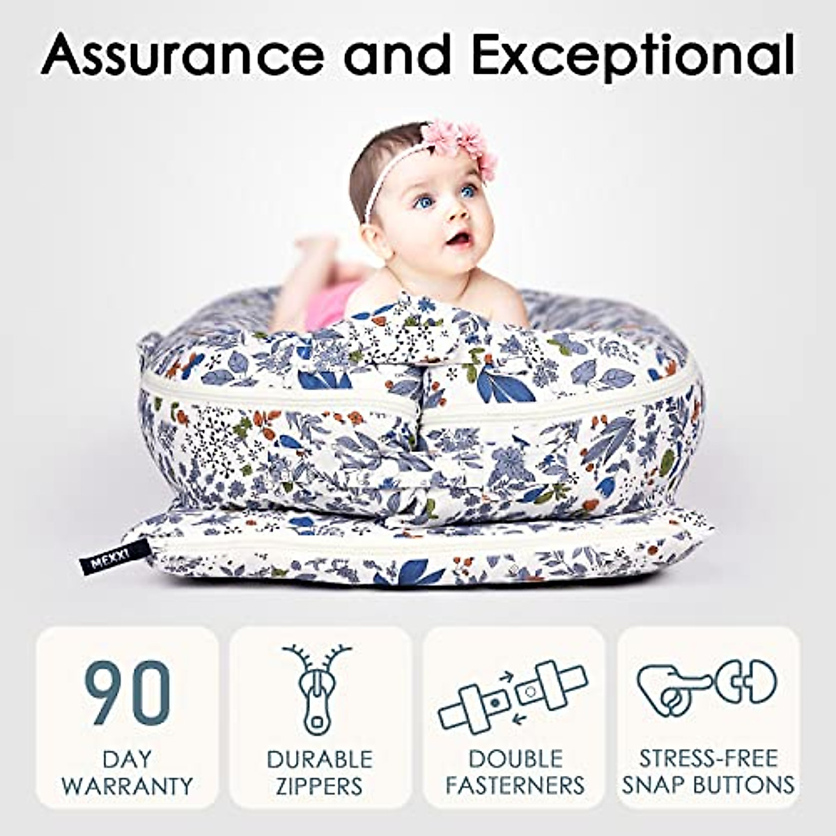 Infant Lounger Baby Nest Replacement Cover | Hypoallergenic | Premium | [Fits Dockatot Deluxe+] (Cover Only) (Flowers)