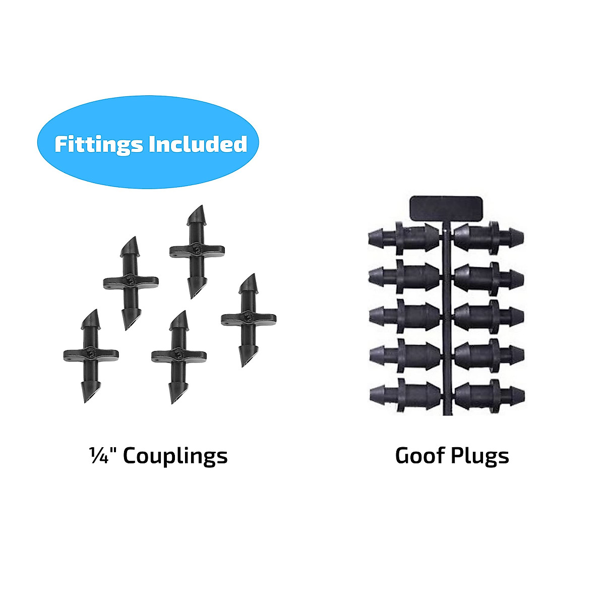 Habitech 1/4" Irrigation Dripline Tubing (100 Ft Roll) - 6" Emitter Spacing - 1/4" Drip Irrigation Fittings Included