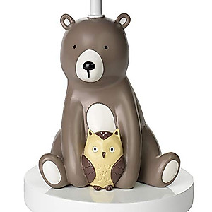 Lambs & Ivy Sierra Sky Blue/Brown Bear Nursery Lamp with Shade & Bulb