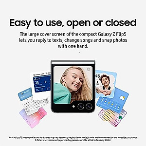 SAMSUNG Galaxy Z Flip5 AI Phone, 512GB Unlocked Android Smartphone, Compact, Foldable Design, One-Hand Control, Best Selfies, Full Cover Screen, Hands-Free Use, US Version, 2023, Graphite