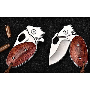 Small Folding Knife Pocket Knife Knives Redwood Handle D2 Sharp Blade - Pocket Knife for Men - Best Partner for Camping Hunting Fishing - EDC and Outdoor Gear - Birthday Christmas Gifts