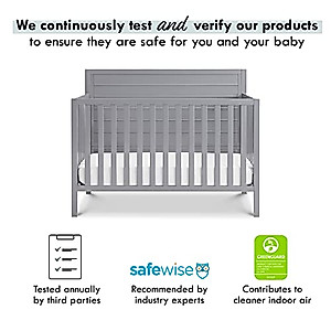 Carter's by DaVinci Morgan 4-in-1 Convertible Crib in Grey, Greenguard Gold Certified