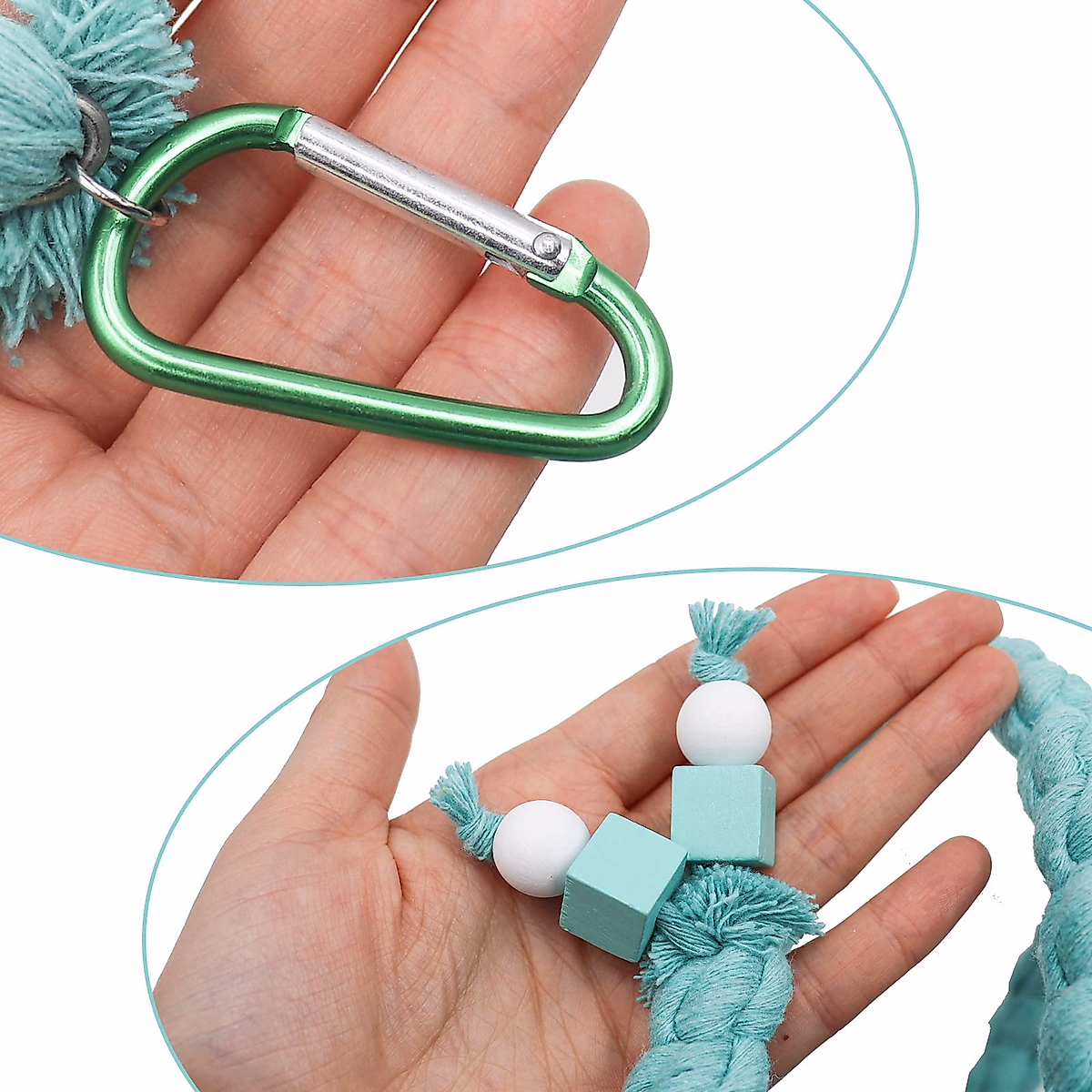 Dnoifne 59 Inches Bird Spiral Rope Perch, Bird Rope Swing Perch, Bird Cage Stand Pole Accessories, Bird Standing Climbing Toy for Parrot Parakeet Budgies Lovebirds Cockatiels (59"/1.5 M)