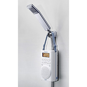 Sangean H205 AM/FM Weather Alert Waterproof Shower Radio White
