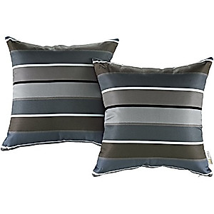 Modway Outdoor Indoor All Weather Patio Throw Pillow in Stripe