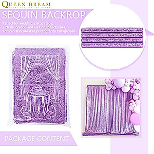 Light Purple Sequin Backdrop Curtains 2 Panels 2FTx8FT Photo Backdrop Glitter Birthday Party Curtains