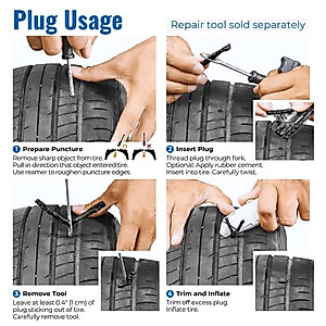 Tirellix Tire Plugs Heavy Duty (8", 30 Pack) - ⌀1/4" (6mm) Tubeless Tire Plugs for Car, ATV/UTV, Professional Tire Repair Plugs for Tire Flats, Essential for Tire Plug Kit or Tubeless Tire Repair Kit