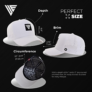 Urban Effort Hydro Performance Hat-Water-Resistant Baseball Cap-Men and Women-Great Snapback for Golf, Adventure,Lake,Workout (White, Curved Bill)