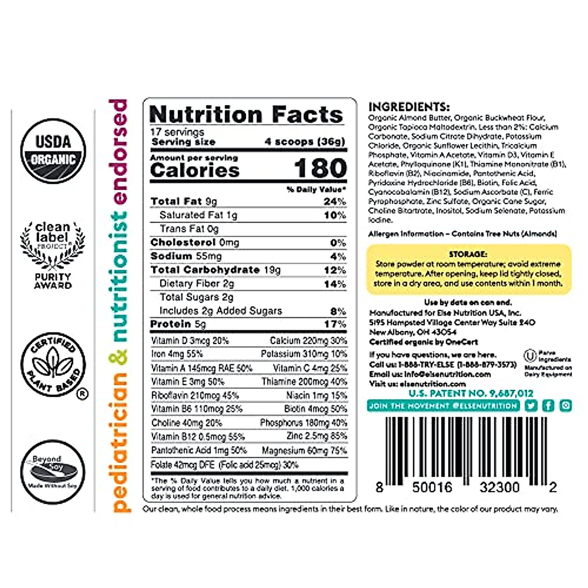 (4-Pack) Else Plant-Based Complete Nutrition Drink for Toddlers, 22 Oz., Dairy-Free, Soy-Free, Corn-Syrup Free, Gluten-Free, Non-GMO, Whole plants Ingredients, Vitamins and Minerals for 12 mo.+, Vegan, Organic