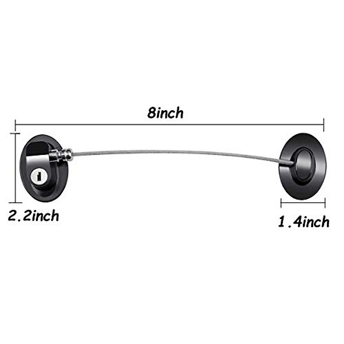 2 Pack Refrigerator Lock with 4 Keys,Child Safety Fridge Lock,Refrigerator Lock Combination,Mini Fridge Lock, File Drawer Lock, Toilet Seat Lock with Strong Adhesive by XccMe (Black)