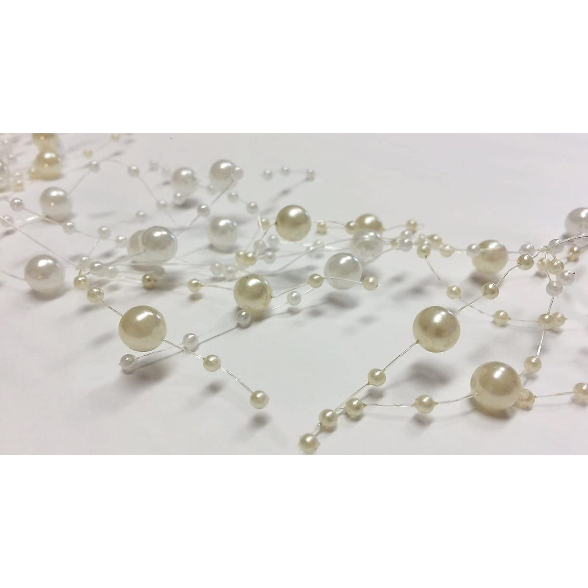 Sullivans Cream and Ivory Pearl Beaded Garland 5 Ft