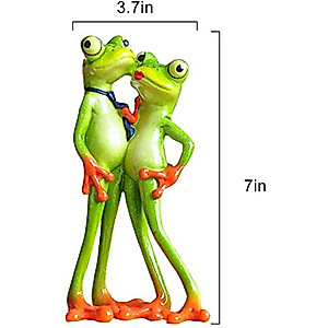 Modern Crafts Resin Frog Decoration Ornaments Living Room TV Cabinet Decoration Fun Decompression Ornaments for Home Office Desk Decoration (Kiss Frog)