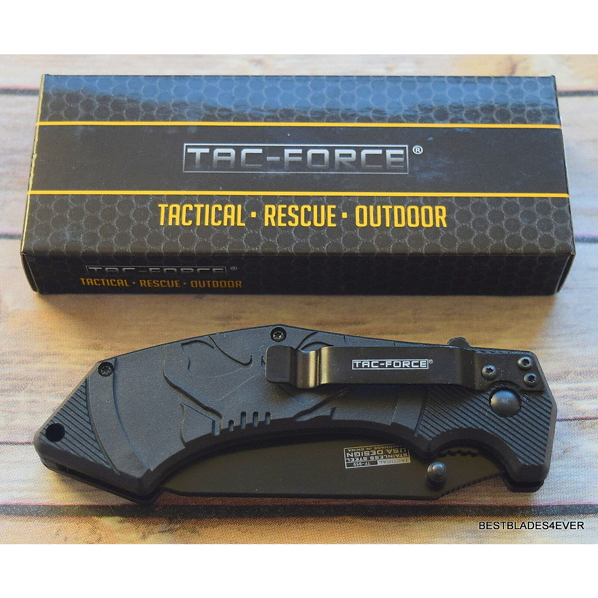 8.5 Inch Tactical Rescue Stainless Steel Open Folding Pocket Knife With Clip Outdoor Survival Hunting Knife for Camping by Survival Steel