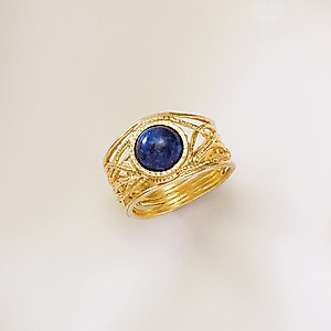 Ross-Simons Gemstone Textured Openwork Ring in 18kt Gold Over Sterling