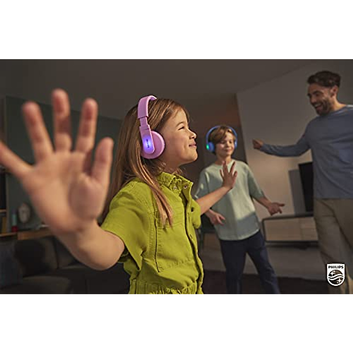 Philips K4206 Kids Wireless On-Ear Headphones, Bluetooth + Cable Connection, 85dB Limit for Safer Hearing, Built-in Mic, 28 Hours Play time, Parental Controls via Philips Headphones