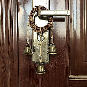Witch Bells Witchcraft Decor Gifts Magic Pagan Wall Home Room Door Knob Decorative Protection Kitchen Witches Runes Wiccan Altar Supplies (Hemp Rope 3 Bells)