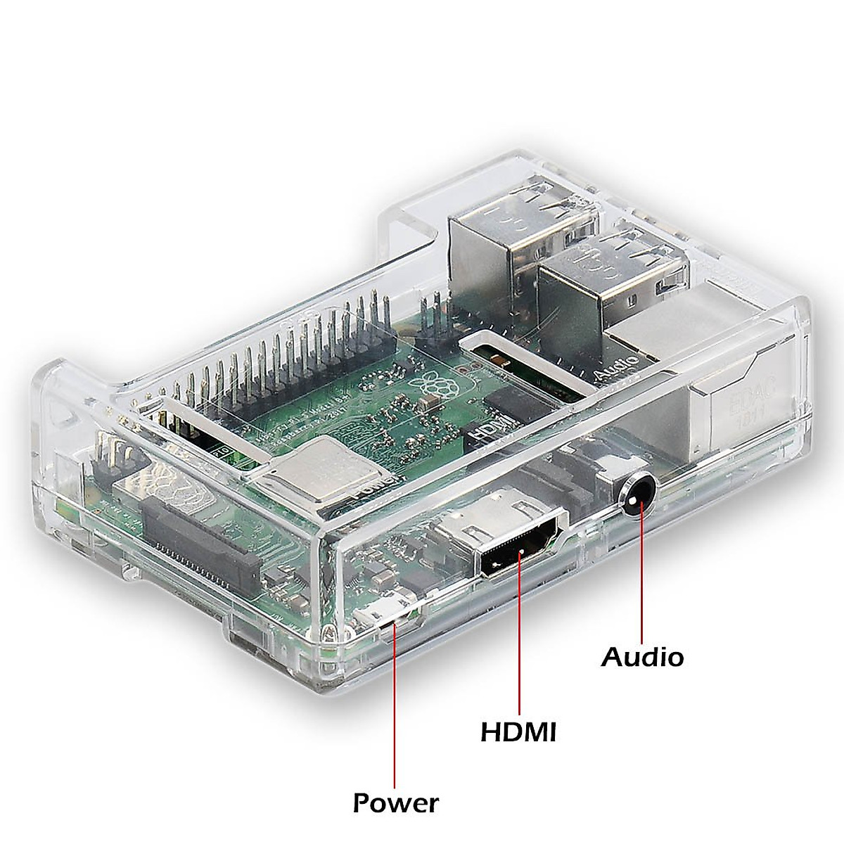 Raspberry Pi 3 b+ Case, iUniker Raspberry Pi 3 Model B+ Transparent Case with Raspberry Pi Heatsink for Raspberry Pi 3B+, 3B - Access to all ports (Clear)