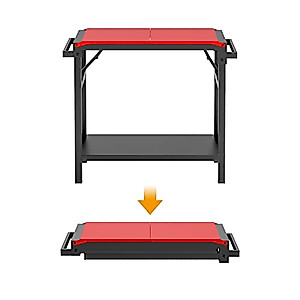 SafBbcue Adjustable Griddle Stand for Blackstone 17 Inch Griddle 22" Griddle, Multifunctional BBQ Stand with Double -Shelf Outdoor Worktable for Cuisinart, Pit Boss, Royal Portable Grill, Pizza Oven