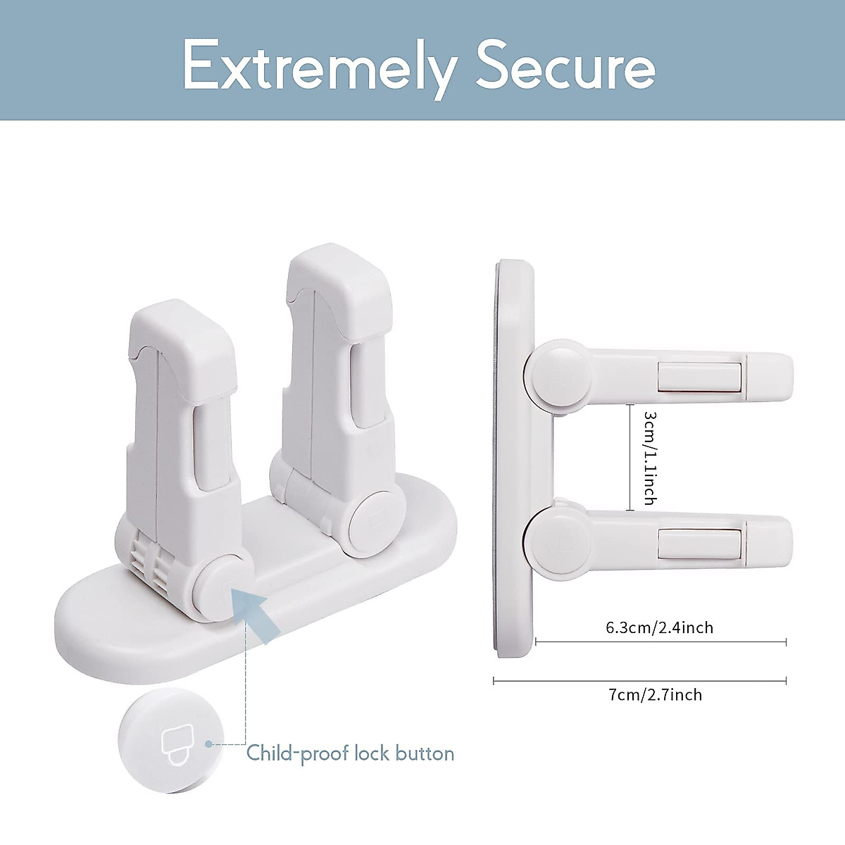 [Upgrade] 1 Pack Childproof Door Lever Lock, Child Door Lock Prevents Toddlers From Opening Doors, Durable ABS with 3M Adhesive Backing, Baby Door Lock Easily Used - Perfect for Door, Cabinet, Windows