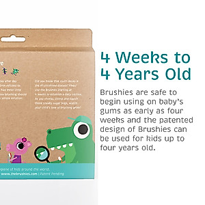 The Brushies Baby & Toddler Toothbrush & Storybook, Gift Set of 4 Brushes