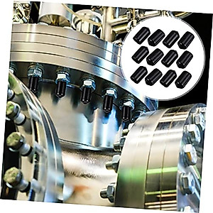 ULTECHNOVO 200pcs Protective Cap Screw Caps End Caps for Tubing Thread Protector Caps Bolt End Caps Pipe Thread Protector Screws Protector Cover Plug Protector Safety Cover Black PVC