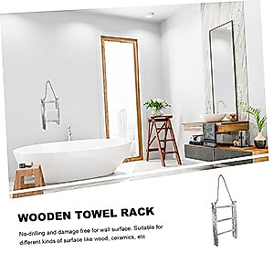 STOBAZA 1pc Trapezoidal Towel Rack Decorative Towels Blanket Ladder Decorative Ladder Wall Towel Holder Wall Towel Drying Holder Tea Towel Ladder Towel Organizer Holder 3 Layers Towel Rack