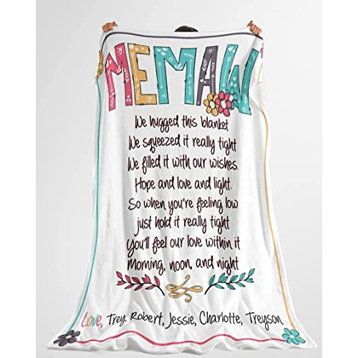 Personalized Memaw Gifts Blanket, Customized Gifts for Memaw, Throw Blanket Memaw Birthday Gifts , Fleece Blanket, Memaw Blanket Throw, Memaw Gifts from Grandkids, Memaw Gifts for Grandma.