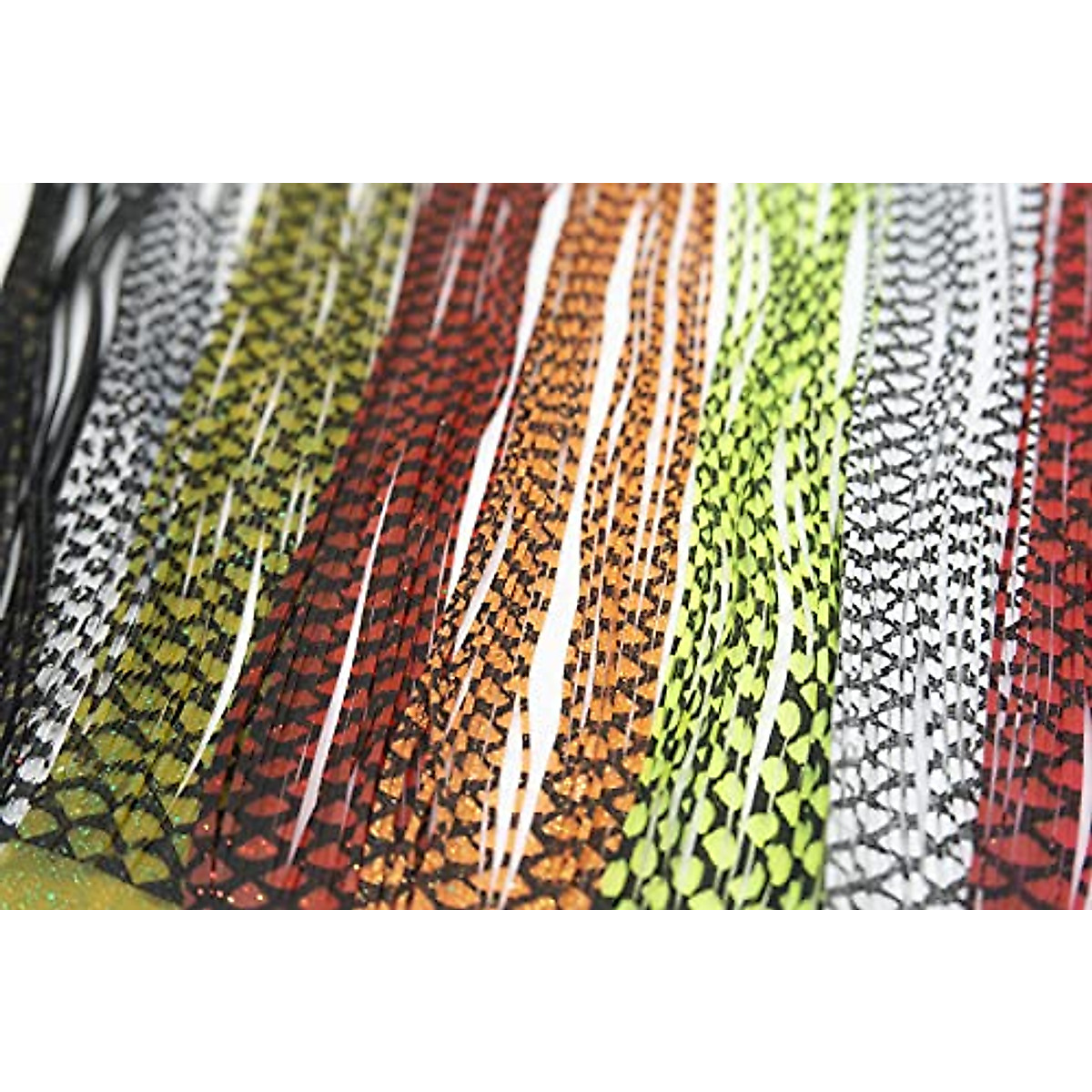 20Pc 10Colours Fishing Jig Lures Mixed Colors DIY Silicone Whole Sheet Skirts for Jig Lures Regular Skirt Colours with Fly Tying Material Free Rubber Band CMB3#