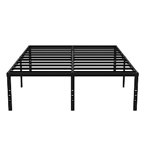 Yedop 18 Inch Full Size Metal Bed Frame, Full Bed Frame No Box Spring Needed, 2500 lbs Heavy Duty Steel Slat Support, Non-Slip, Noise Free, Sturdy Metal Bed Frame, Black