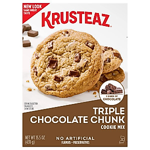 Krusteaz Triple Chocolate Chunk Cookie Mix, Bakery Style, 3 Kinds of Chocolate, 15.5 Oz Boxes (Pack of 12)