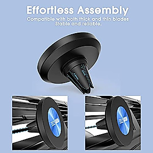 TechMatte Magnetic Vent Car Phone Mount Compatible with iPhone 14 iPhone 13, iPhone 12, Pro, Pro Max, Mini, iPhone 14 Plus and MagSafe Case (Blue)