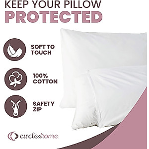 CirclesHome Body Pillow Protectors (20 X 55) - 100% Zippered Cotton Body Pillow Covers - Extra Long Zippered Pillowcase - Protects Pillows from Dirt, Dust and Debris (Body- Set of 2 - 20x55)