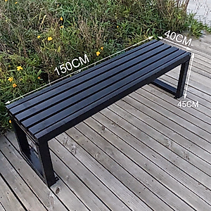 Park Garden Bench Outdoor Backless Bench, Weatherproof Garden Wood Bench Patio Porch Chair Furniture, 2-3 People Large Slatted Seat School/Hospital Benches, for Backyard/Lawn/Path/Deck/Poolside