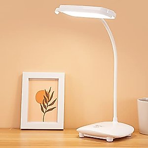 MAYTHANK Cordless Desk Table Lamp Reading Light 40 Led Rechargeable Big Battery 3000m, Touch 3 Modes,2 Ways Power,Dimmable,Gooseneck,Small Portable Wireless Bedroom Bedside Lamp