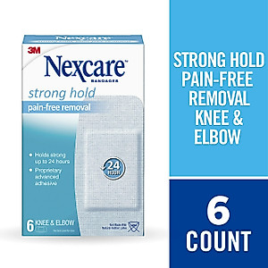 Nexcare Strong Hold Pain Free Removal Bandages For Knee And Elbow, 6 Count