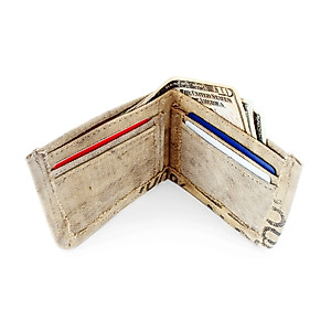 Real Deal Brazil Recycled Tarp Bariri Bi-Fold Wallet, Handcrafted in Brazil.
