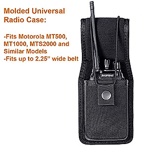 TAFTACFR Universal Radio Case Two Way Radio Holder Universal Pouch for Walkie Talkies Nylon Holster Accessories for Motorola MT500, MT1000, MTS2000 and Similar Models(Ballistic Nylon)