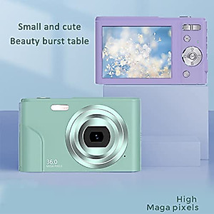 QSYY Boys and Girls Children's Digital Camera-36 Million Pixels, 16X Digital Zoom, with 32GB SD Card, High-Definition 1080P Rechargeable Mini Camera, Suitable for Students, Teenagers, Children,Green