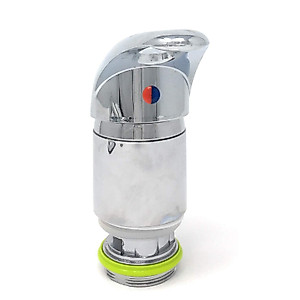 Chromed Surface One-Handle Tall Stainless Steel Spout Kitchen Faucet [12000] ADA 8-Inch Center Hole Plastic Body No Lead