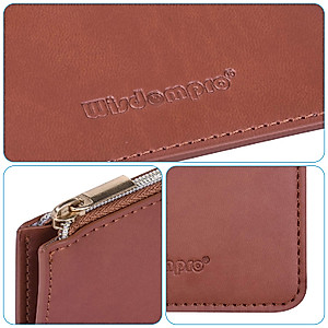 Wisdompro RFID Credit Card Holder, 2 Pack PU Leather Coin Purse Change Wallet