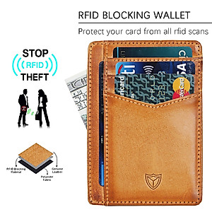 Slim Men Wallet Leather Card Holder RFID Thin Card Case Front Pocket Wallet