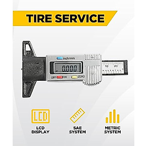 YAKEFLY Tire Tread Depth Gauge,LCD Display Tire Thread Measuring Gauge Digital Tire Depth Gauge with Inch Millimeter Conversion,Tire Tread Gauge Tire Tread Depth Measuring Tool