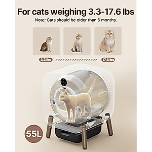PAWBBY Self Cleaning Litter Box, Automatic Cat Litter Box Self Cleaning for Multi Cats, TUV Certified/Anti-Pinch/Safety Protection/Odor Removal/APP Control Extra Large Litter Box with Mat & Liner