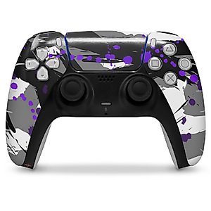 WraptorSkinz Skin Wrap compatible with Sony PS5 DualSense Controller Abstract 02 Purple (CONTROLLER NOT INCLUDED)