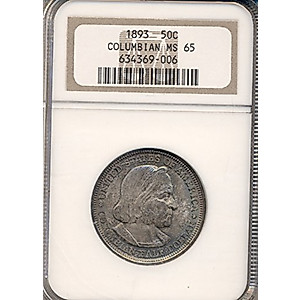 1893 COLUMBIAN COMMEMORATIVE HALF DOLLAR NGC CERTIFIED MS-65