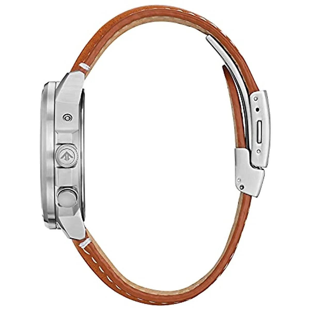 Citizen Men's Eco-Drive Promaster Air Skyhawk Atomic Time Keeping Watch in Super Titanium with Brown Leather Strap, Blue Dial (Model: CB0241-00L)